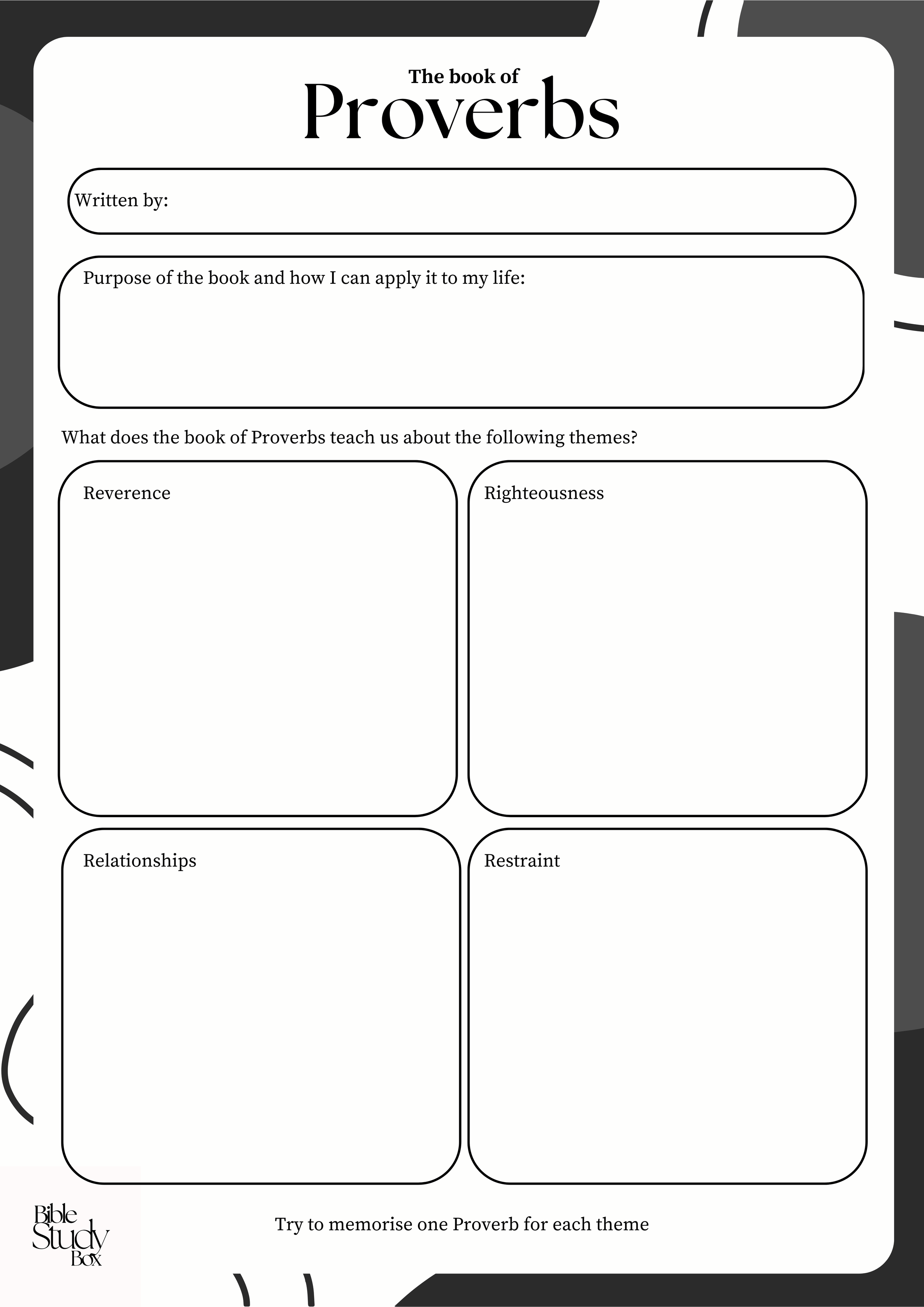 The book of Proverbs | Bible Study Box